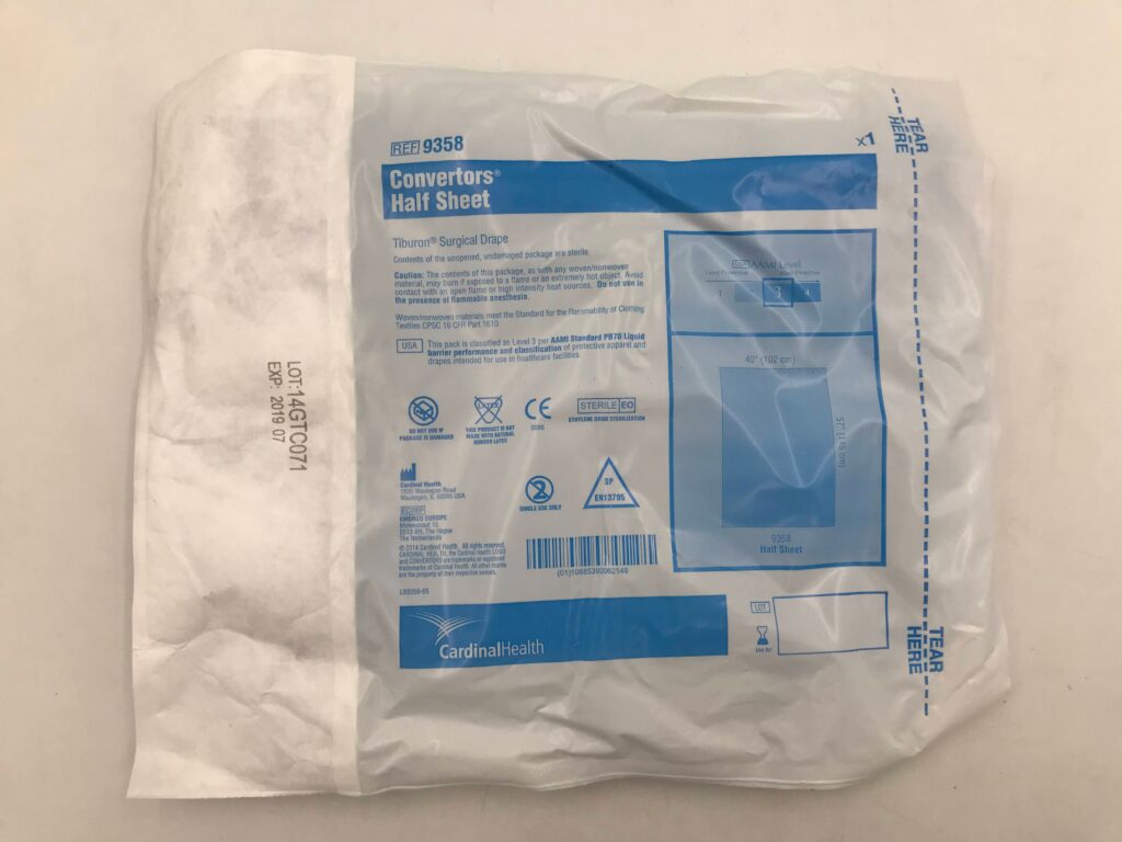 CARDINAL HEALTH 9358 Convertors Half Sheet Tiburon Surgical Drape AAMI ...