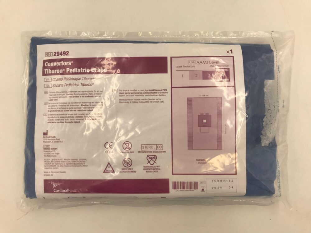 CARDINAL HEALTH 29492 Convertors Tiburon Pediatric Drape AAMI 4 ...