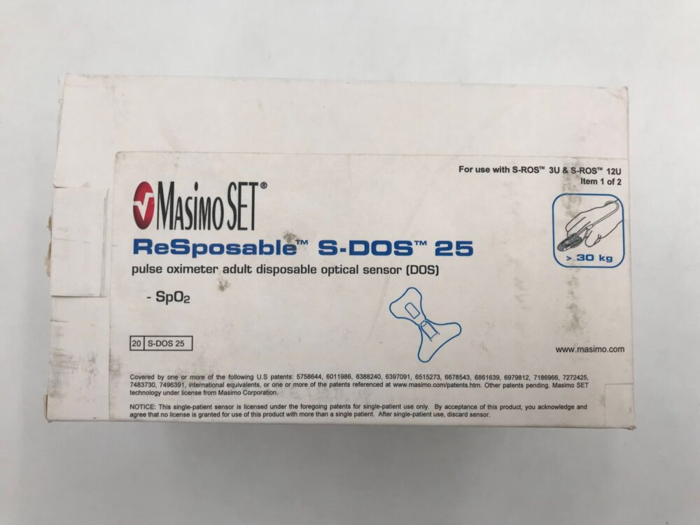 MASIMO 2434 ReSposable S-DOS 25 Pulse Oximeter Adult Disposable Optical ...
