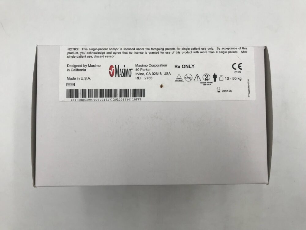 MASIMO 2755 Rainbow ReSposable R2-20a Pediatric/Slender Digit Pulse CO ...