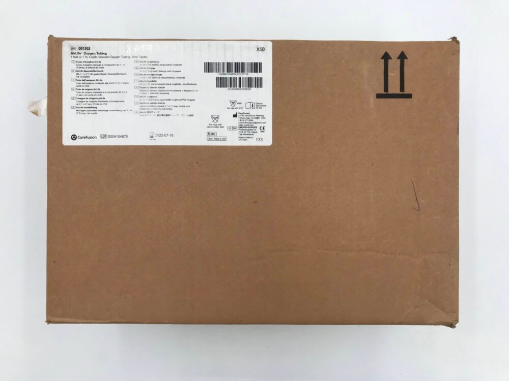 CareFusion 001302 AirLife Crush Resistant Oxygen Tubing, Vinyl Tipped ...