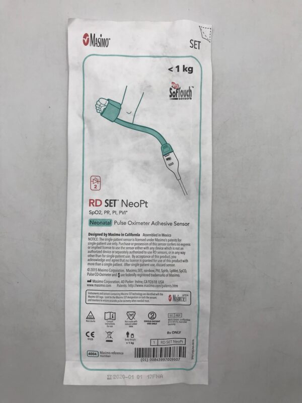 MASIMO 4004 SofTouch RD Set NeoPt Neonatal Pulse Oximeter Adhesive Sensor