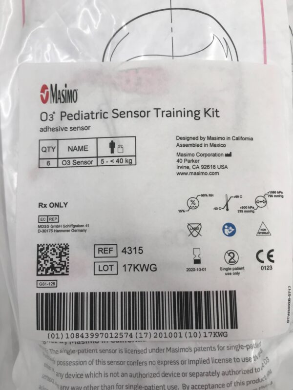 MASIMO 4315 O3 Pediatric Sensor Training Kit, Adhesive Sensor (6/Pkg)(X ...