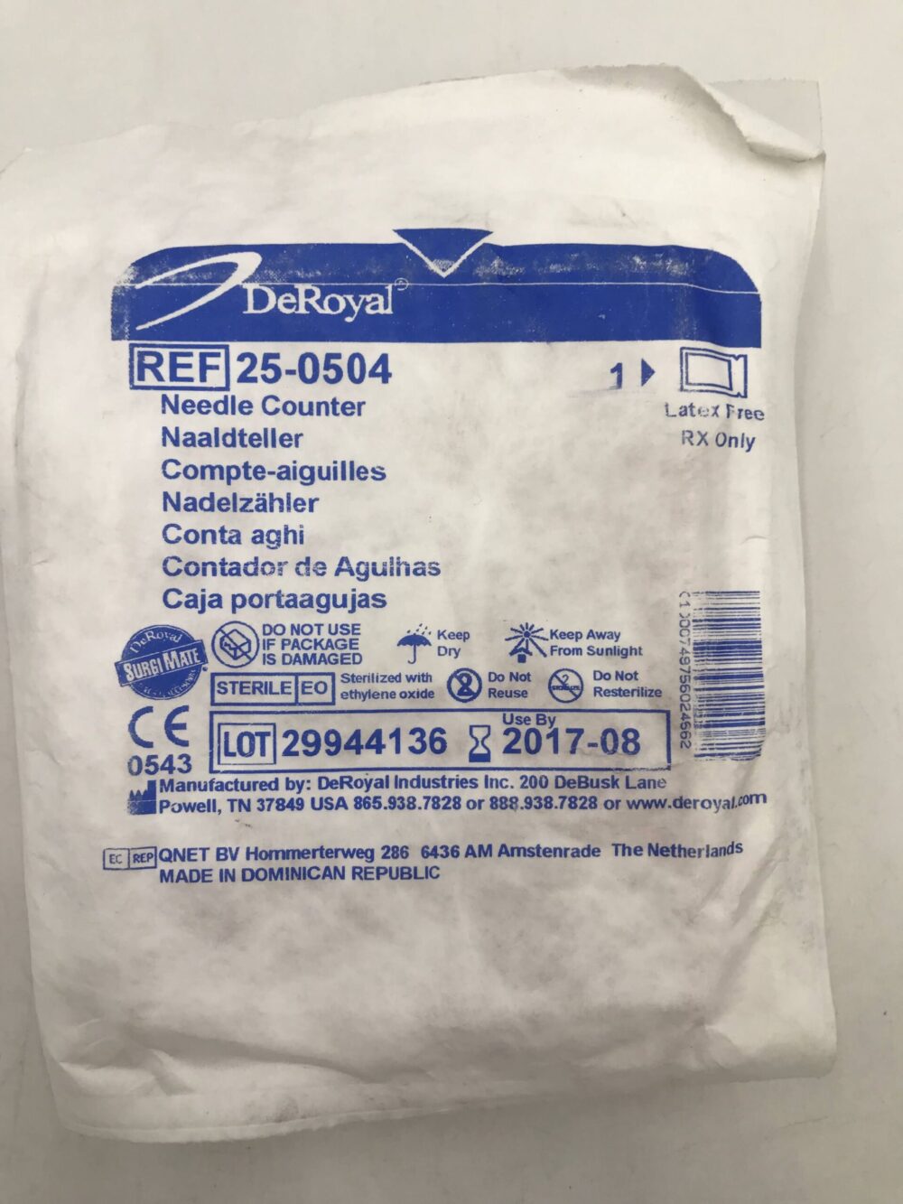 DeRoyal 25-0504 Needle Counter (X) - GB TECH USA