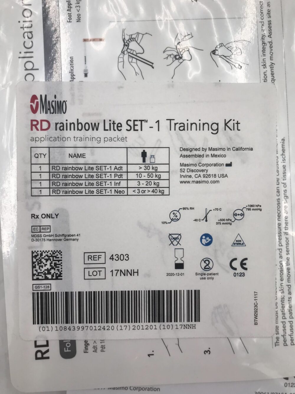 MASIMO 4303 RD Rainbow Lite Set -1 Training Kit (X) - GB TECH USA