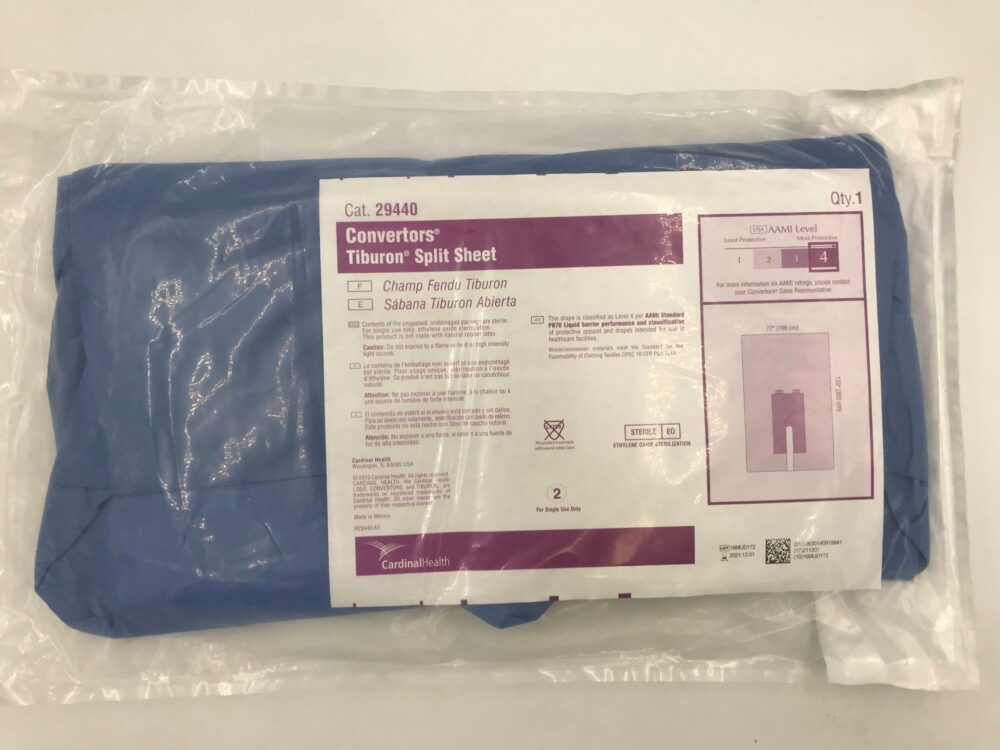 CARDINAL HEALTH 29440 Convertors Tiburon Split Sheet AAMI Level 4 ...