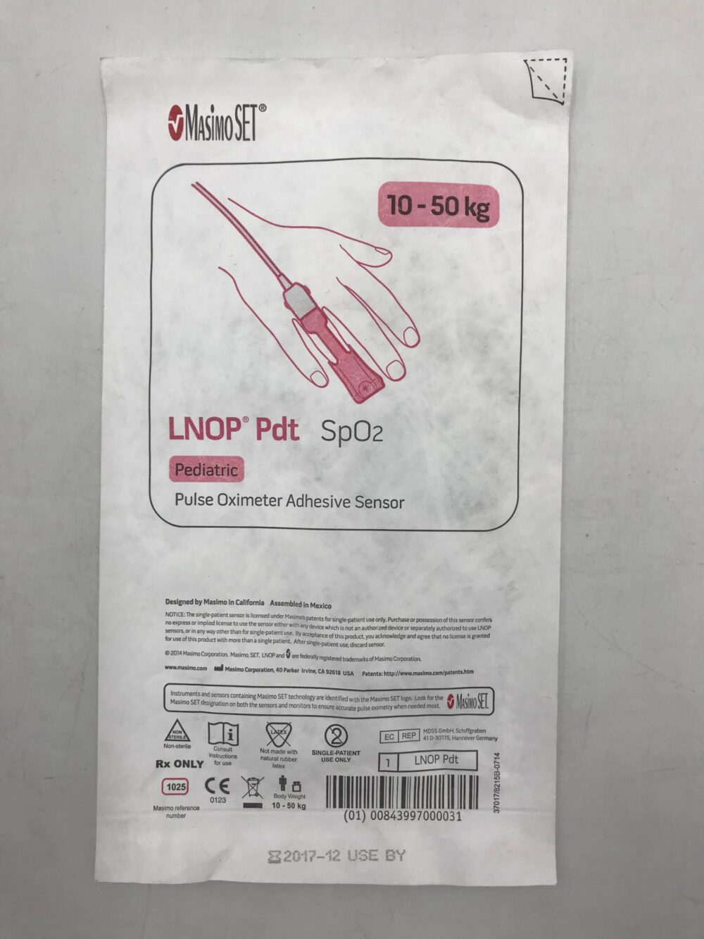 MASIMO 1025 LNOP Pdt SpO2 Pediatric Oximeter Adhesive Sensor 10-50kg (X ...