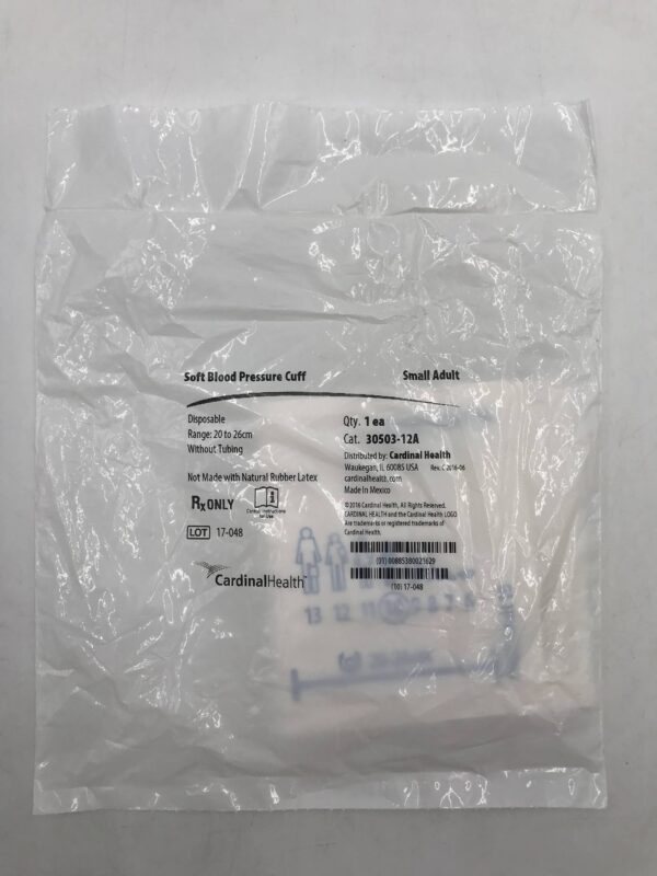 Cardinal Health 30503-12A Soft Blood Pressure Cuff Small Adult Range 20 ...