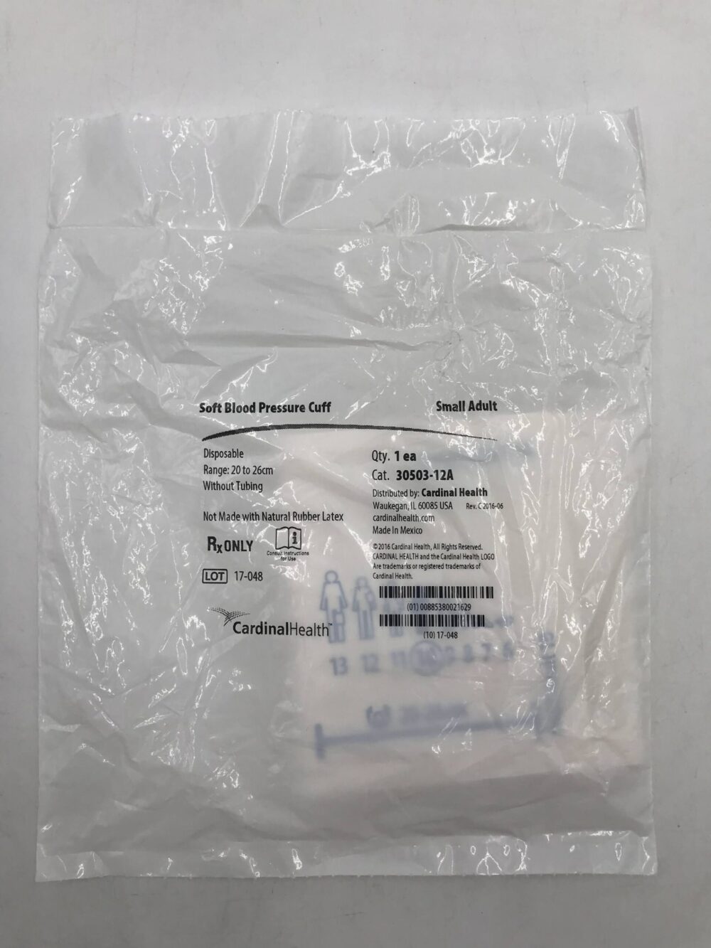 Cardinal Health 30503-12A Soft Blood Pressure Cuff Small Adult Range 20 ...