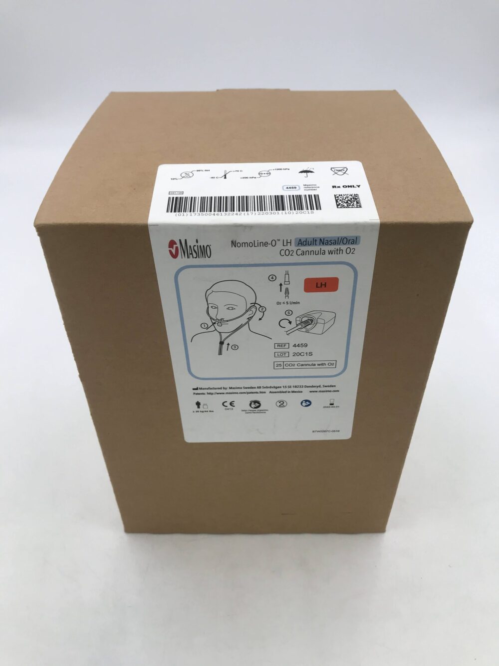 MASIMO 4459 NomoLine-O LH Adult Nasal/Oral CO2 Cannula w/O2 (25/Box)(X ...