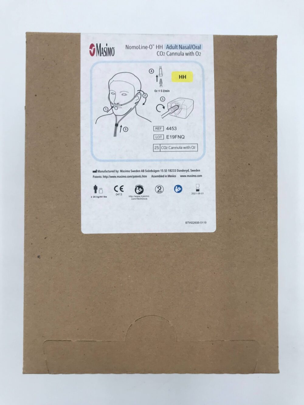 MASIMO 4453 NomoLine-O HH Adult Nasal/Oral CO2 Cannula w/ O2 (25/Box)(X ...