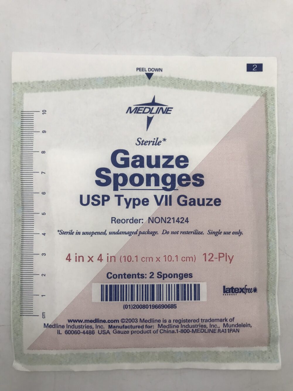 Medline NON21424 Gauze Sponges USP Type VII Gauze 4in x 4in (10.1cm x ...