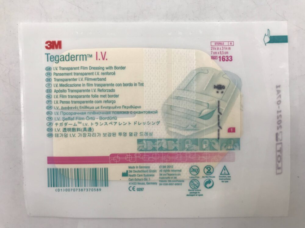 3M 1633 Tegaderm I.V. Film Dressing with Border 2-3/4in x 3-1/4in (10 ...