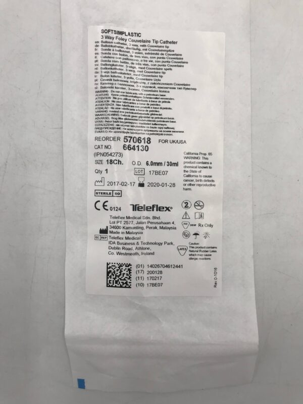 TELEFLEX 570618 Rusch SoftSimplastic 3 Way Foley Couvelaire Tip Catheter 18Ch (X) – GB TECH USA