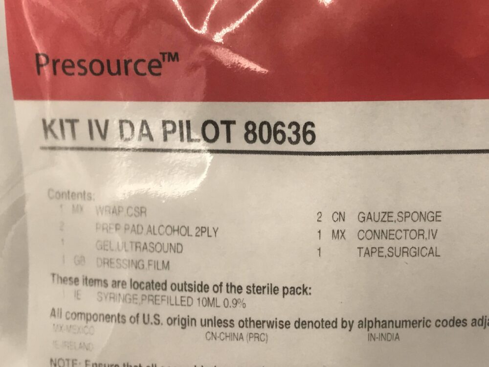 Cardinal Health 01-2504B Presource Kit IV DA Pilot 80636 (X) - GB TECH USA
