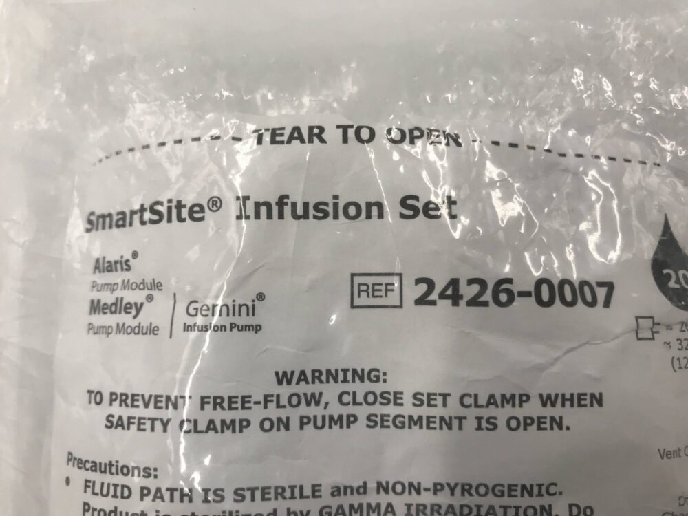 CareFusion 2426-0007 SmartSite Infusion Set ≈26ml ≈320cm (126in) 20 ...
