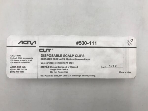 ACRA-CUT 500-111 CUT Scalp Clips Cartridge (15 Clips/Pkg) – GB TECH USA