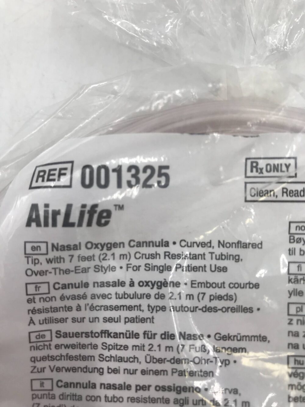 CareFusion 001325 AirLife Nasal Oxygen Cannula Curved Nonflared Tip ...