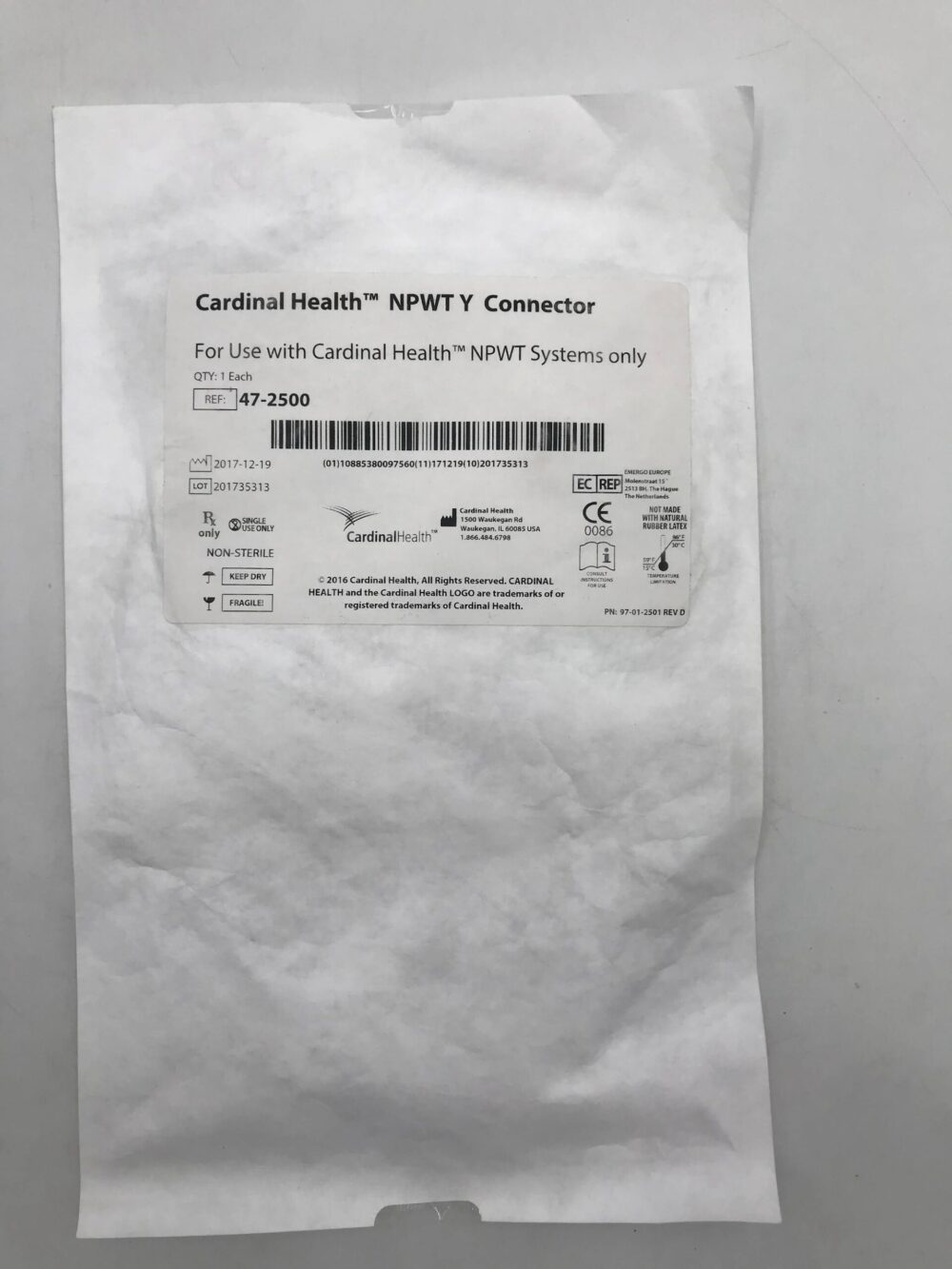 Cardinal Health 47-2500 NPWT Y Connector - GB TECH USA