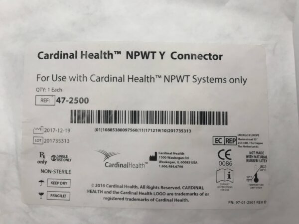 Cardinal Health 47-2500 NPWT Y Connector - GB TECH USA