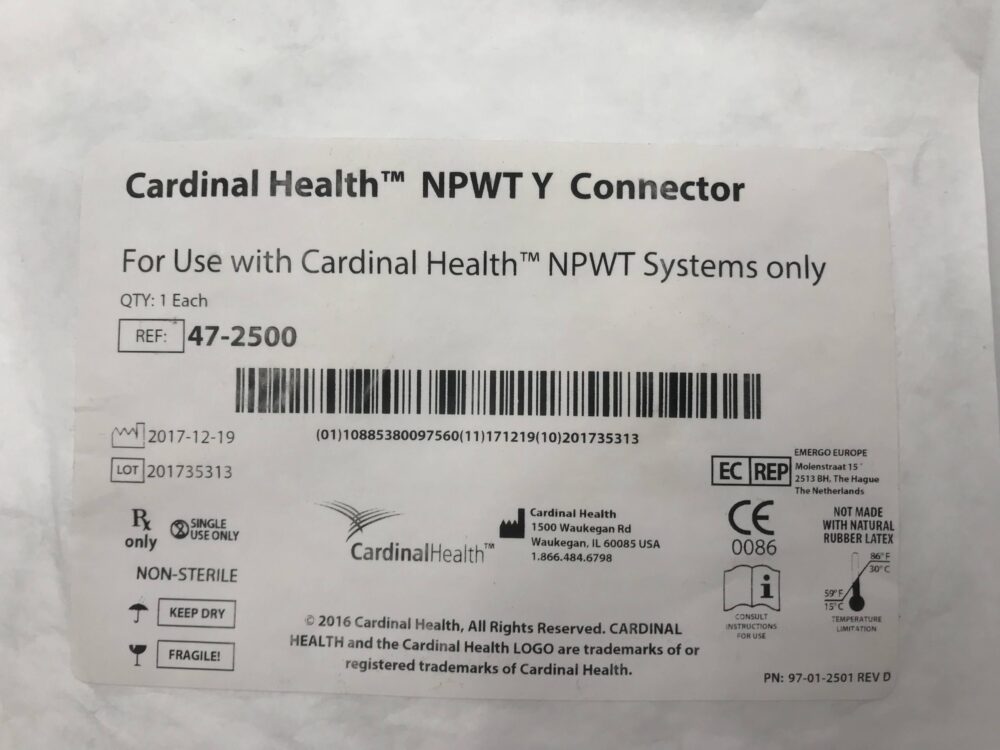 Cardinal Health 47-2500 NPWT Y Connector - GB TECH USA