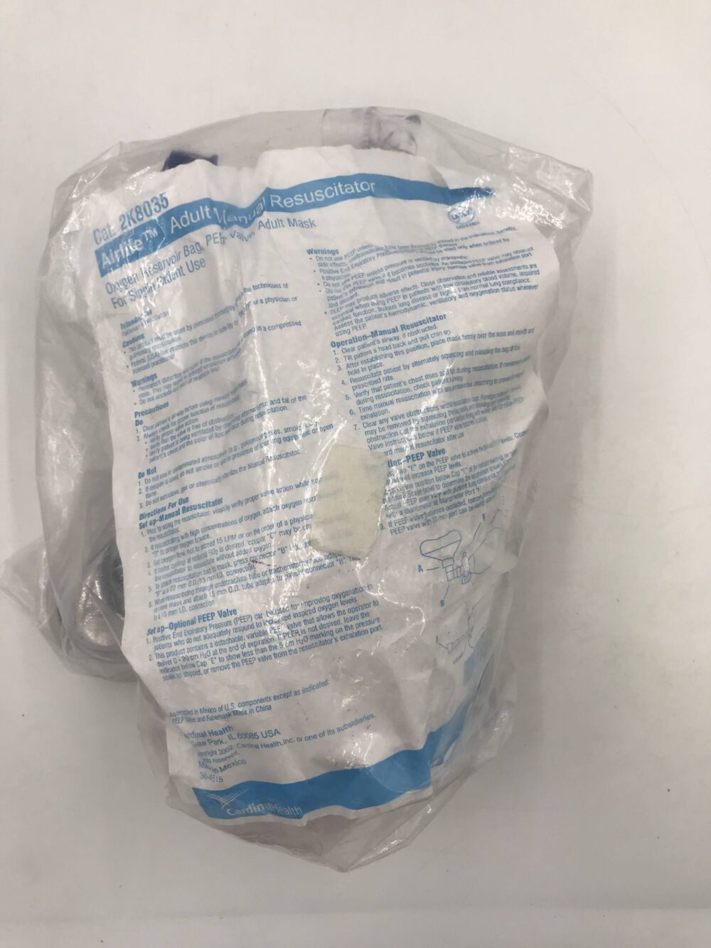 Cardinal Health 2K8035 AirLife Adult Manual Resuscitator - GB TECH USA