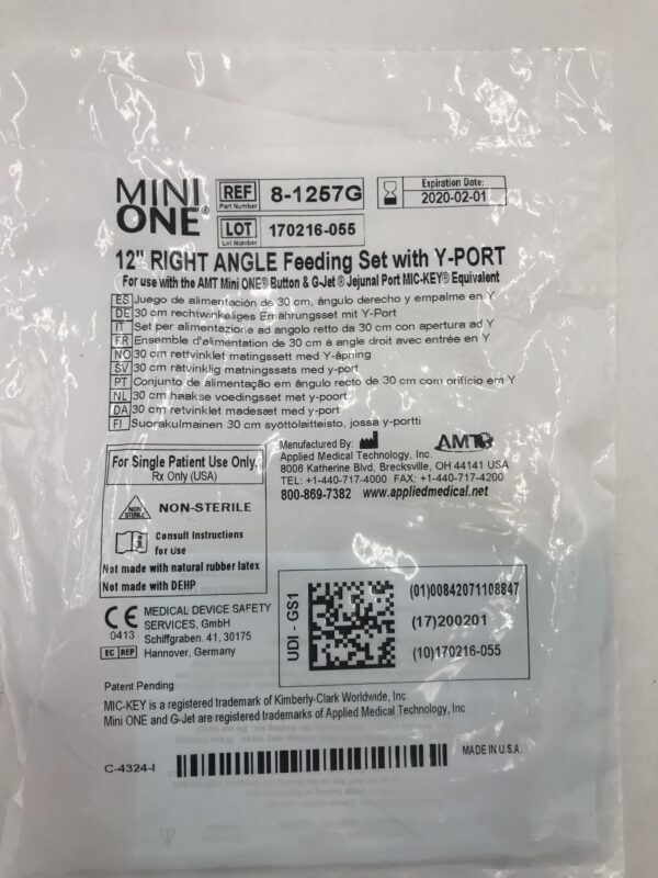 Applied Medical 8-1257G Mini One 12″ Right Angle Feeding Set with Set ...