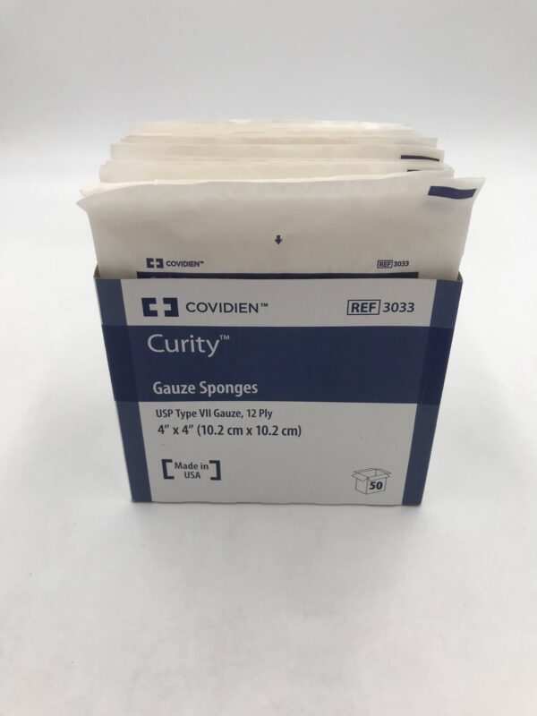 Covidien 3033 Curity Gauze Sponges USP Type VII Gauze 12Ply 4″ x 4″ (10 ...