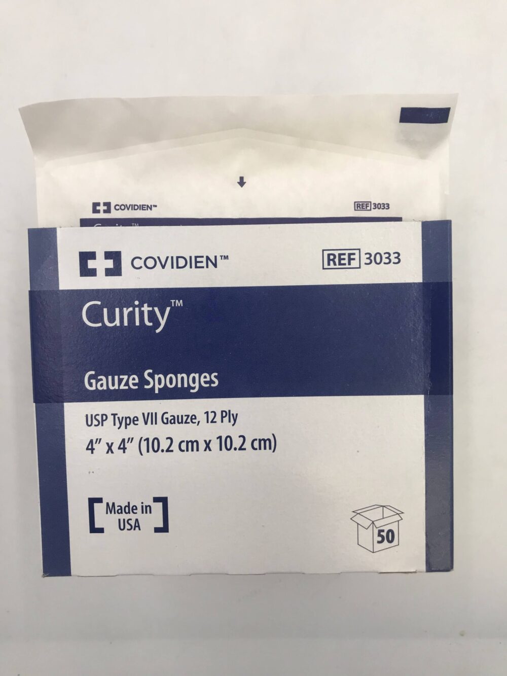 Covidien 3033 Curity Gauze Sponges USP Type VII Gauze 12Ply 4″ x 4″ (10 ...