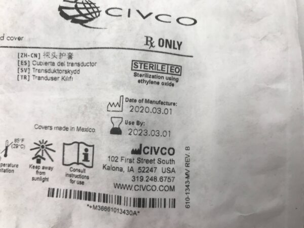 Civco 610-1343 Civ-Flex Transducer Cover (X) - GB TECH USA