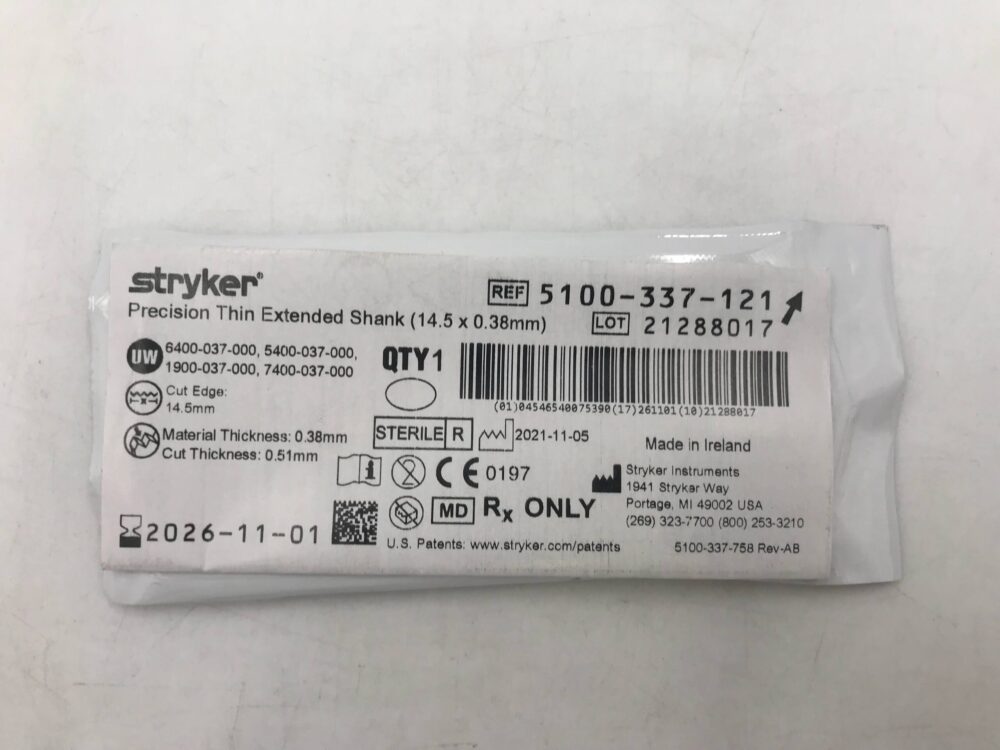STRYKER 5100-337-121 Miniature Reciprocating Blade, Long 14.5 x 0.38mm ...
