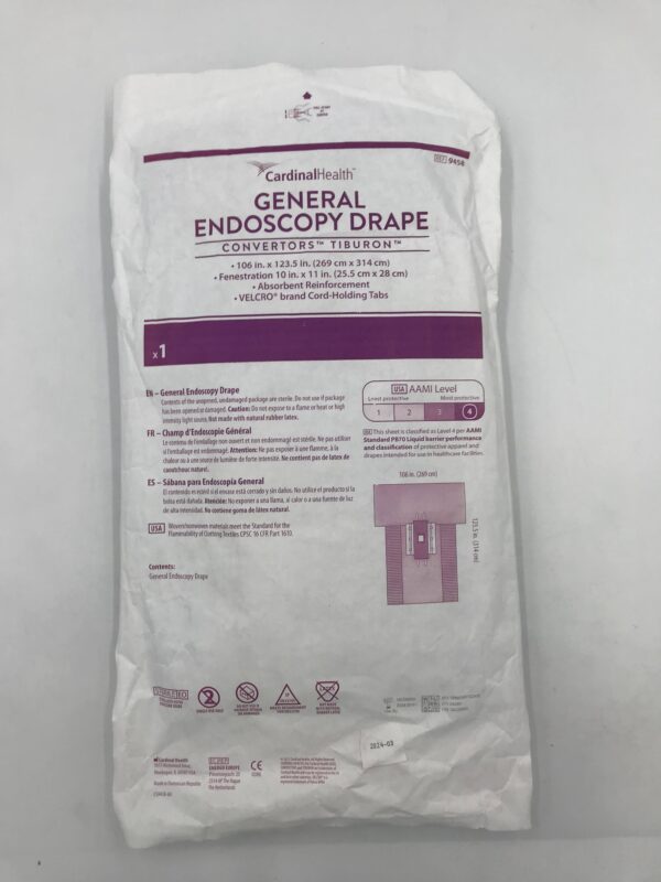 CARDINAL HEALTH 9458 Convertors Tiburon General Endoscopy Drape 106 x ...