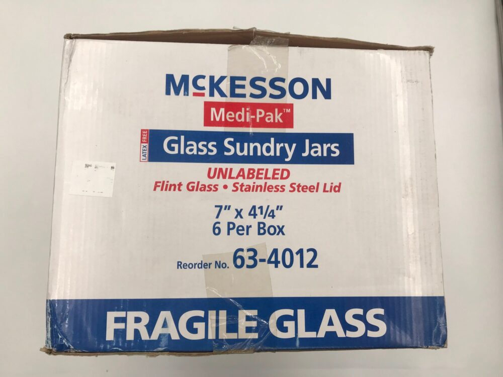 McKesson 63-4012 Medi-Pak Glass Sundry Jars, Unlabeled, Flint Glass w ...