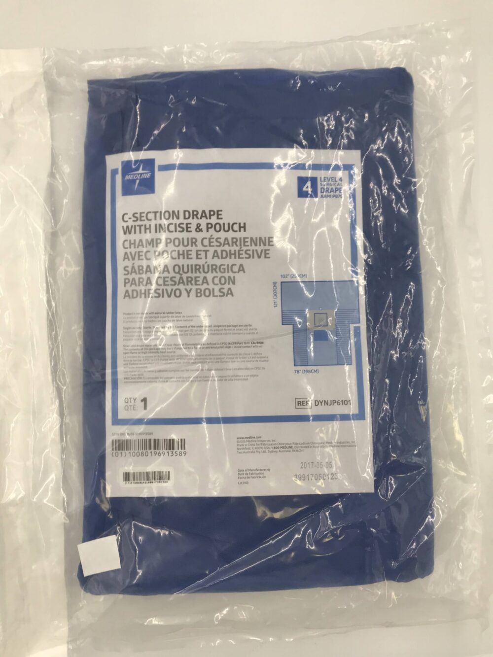 MEDLINE DYNJP6101 C-Section Surgical Drape w/ Incise & Pouch Level 4 ...