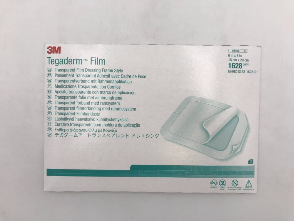 3M 1628 Tegaderm Film Transparent Film Dressing Frame Style 6in x 8in ...