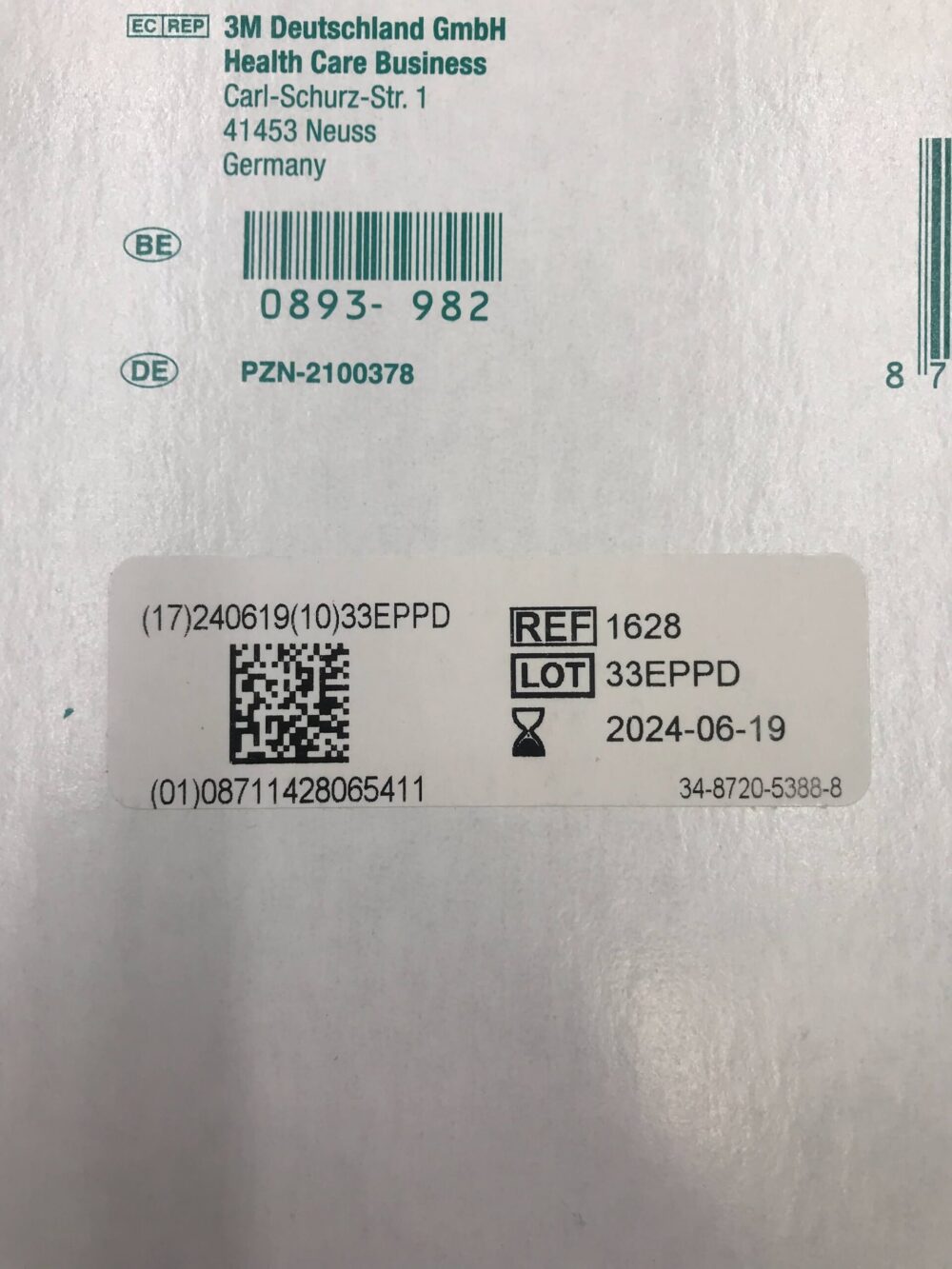 3M 1628 Tegaderm Film Transparent Film Dressing Frame Style 6in x 8in ...