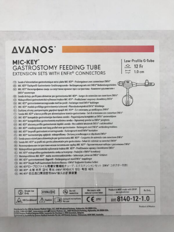 Avanos 8140-12-1.0 Mic-Key* Gastrostomy Feeding Tube Extension Sets ...