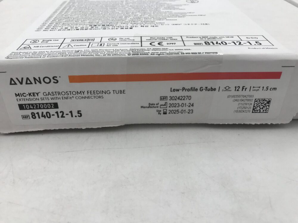 Avanos 8140-12-1.5 Mic-Key* Gastrostomy Feeding Tube Extension Sets ...