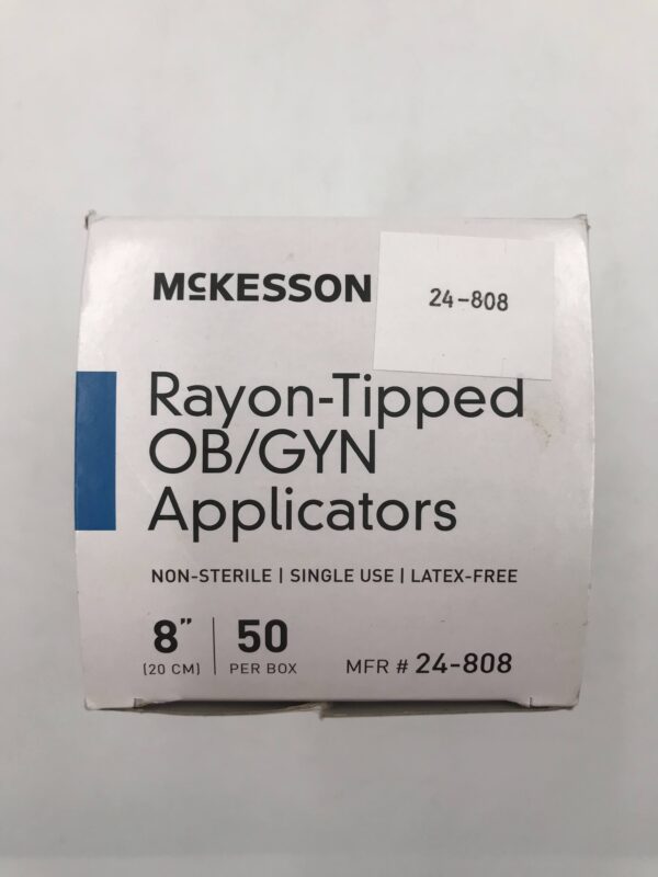 McKesson 24-808 Rayon-Tipped OB/GYN Applicators 8″ (50/Box) - GB TECH USA