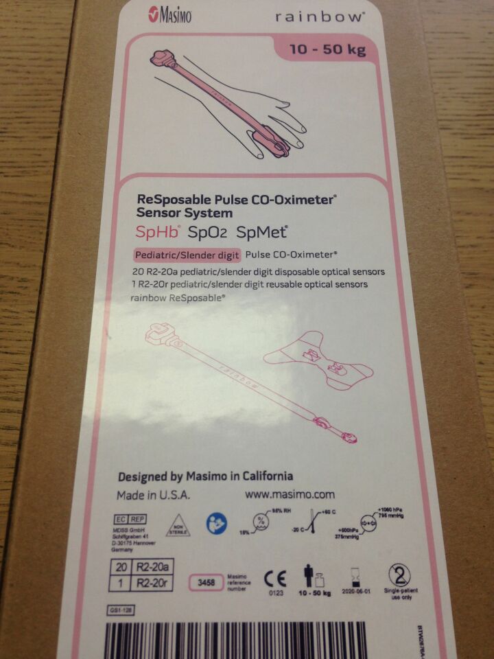 MASIMO 3458 ReSponsable Pulse Co-Oximeter Sensor System 10-50Kg (20/Box ...