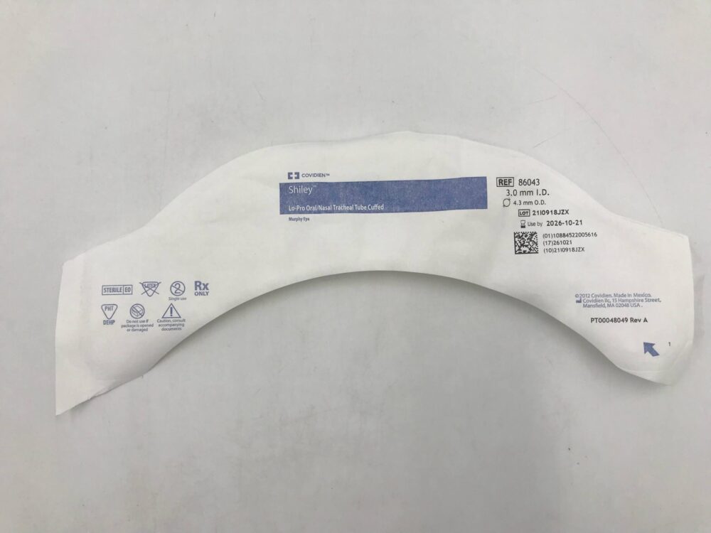 Covidien 86043 Shiley Lo-Pro Oral/Nasal Tracheal Tube Cuffed Murphy Eye ...