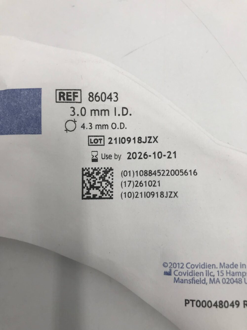 Covidien 86043 Shiley Lo-Pro Oral/Nasal Tracheal Tube Cuffed Murphy Eye ...