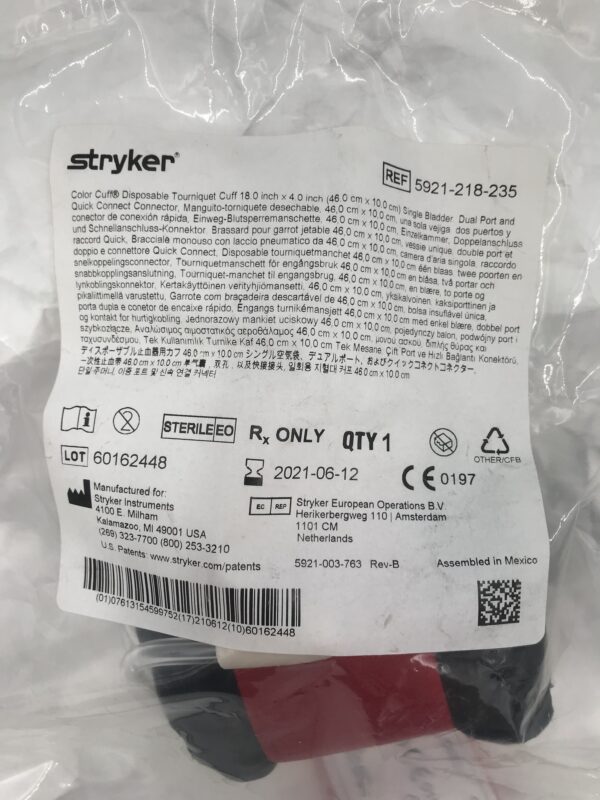 STRYKER 5921-218-235 Color Cuff Disposable Tourniquet Cuff Single ...