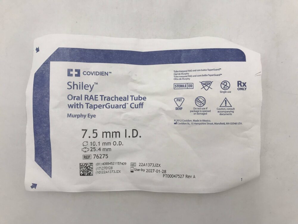 Covidien 76275 Shiley Oral RAE Tracheal Tube with TaperGuard Cuff ...