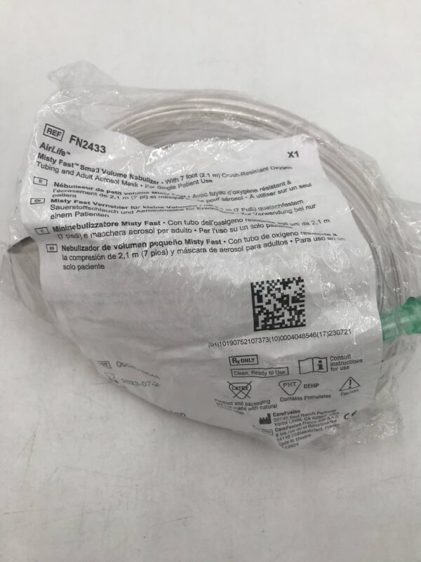 CAREFUSION FN2433 AirLife Misty Fast Small Volume Nebulizer w/7ft Cursh ...