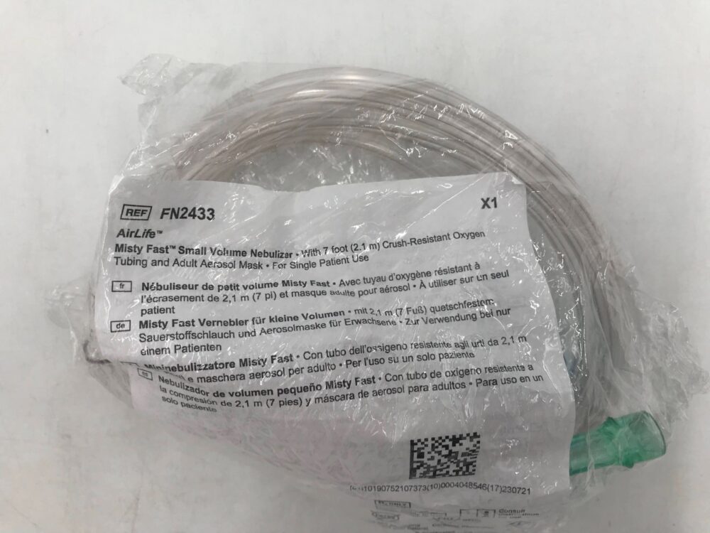 CAREFUSION FN2433 AirLife Misty Fast Small Volume Nebulizer w/7ft Cursh ...