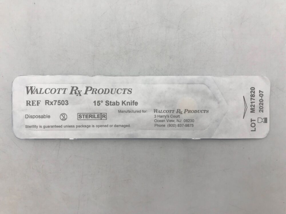 WALCOTT RX PRODUCTS Rx7503 Disposable Stab Knife 15Deg (X) - GB TECH USA