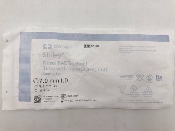 Covidien 96370 Shiley Nasal RAE Tracheal Tube with TaperGuard Cuff ...