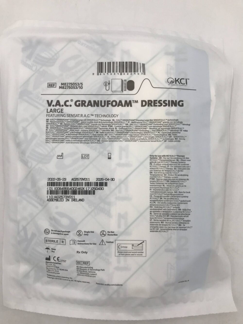 KCI M8275053/5 V.A.C. GranuFoam Dressing Large – GB TECH USA
