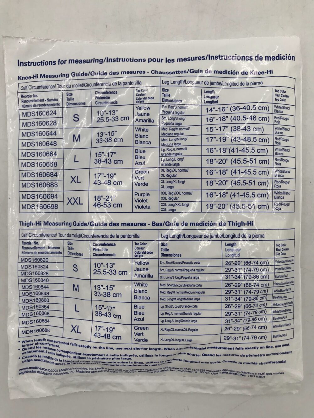 Medline MDS160688 EMS Anti-Embolism Elastic Stockings Knee Hi X Large ...